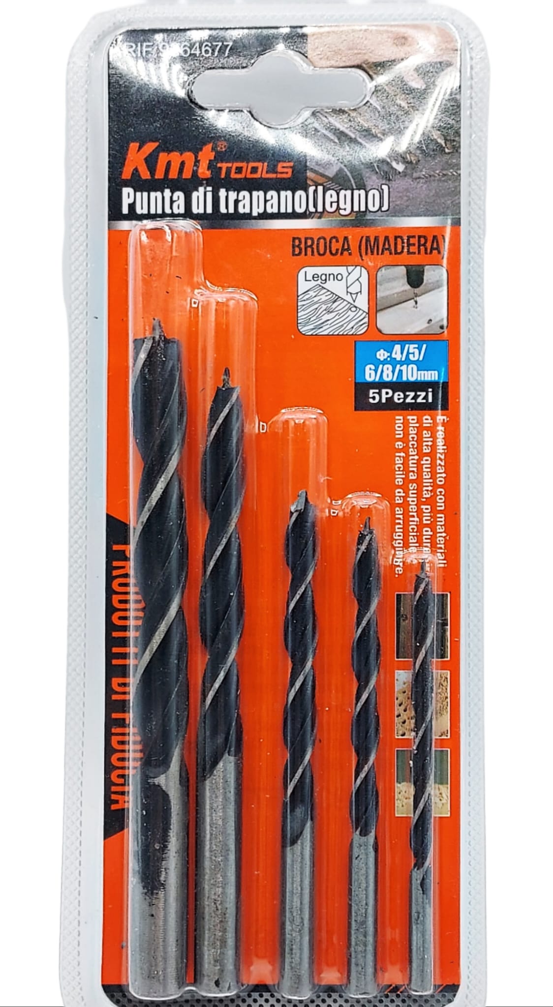 Set De Burghie Pentru Lemn – Kmt Tools - 5 Buc - Oțel Inoxidabil