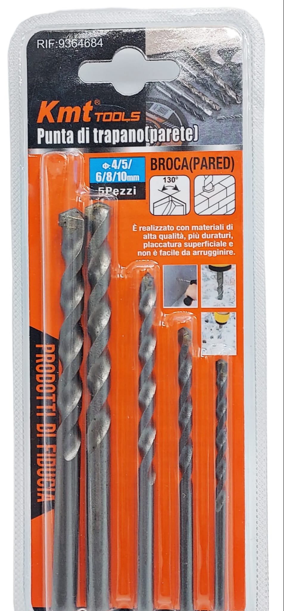 Set De Burghie Pentru Perete – Kmt Tools - 5 Buc - Oțel Inoxidabil